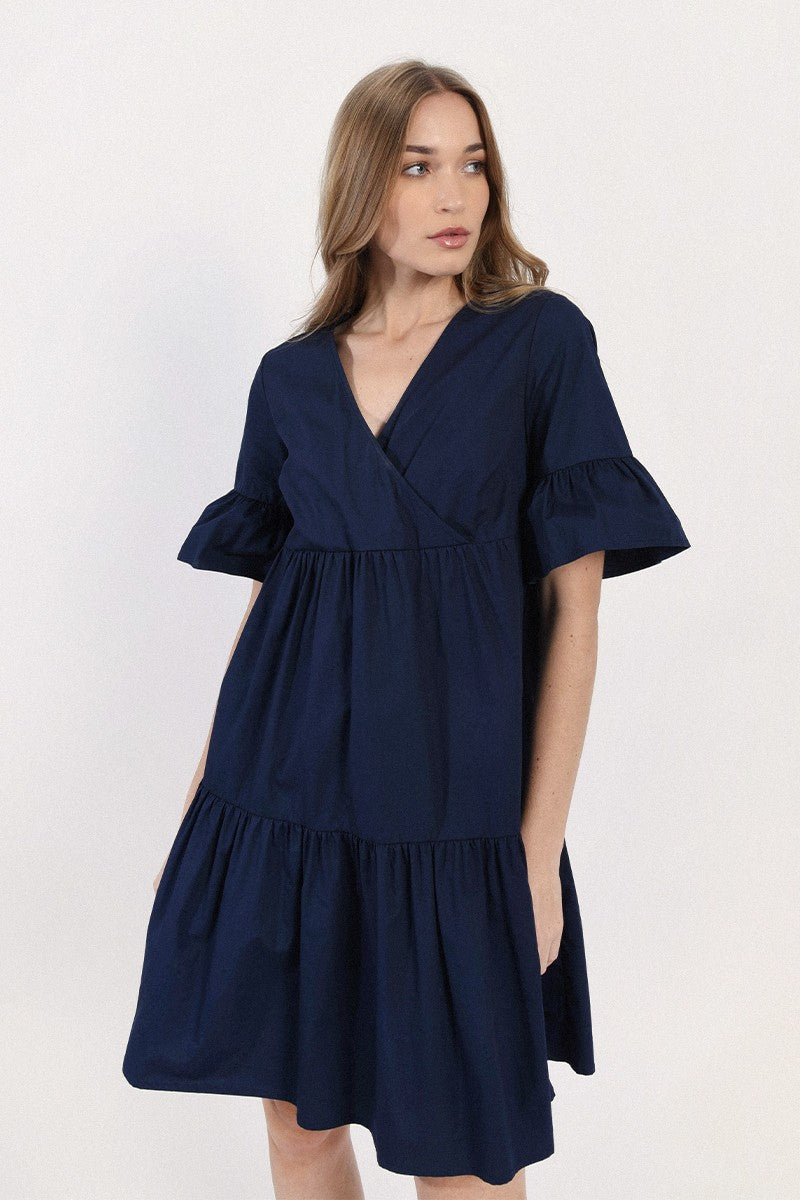 TIERED V-NECK DRESS
